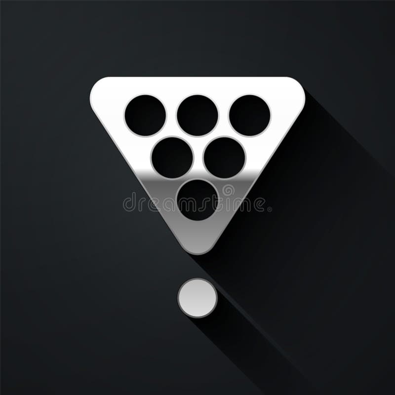 Silver Billiard Balls in a Rack Triangle Icon Isolated on Black ...