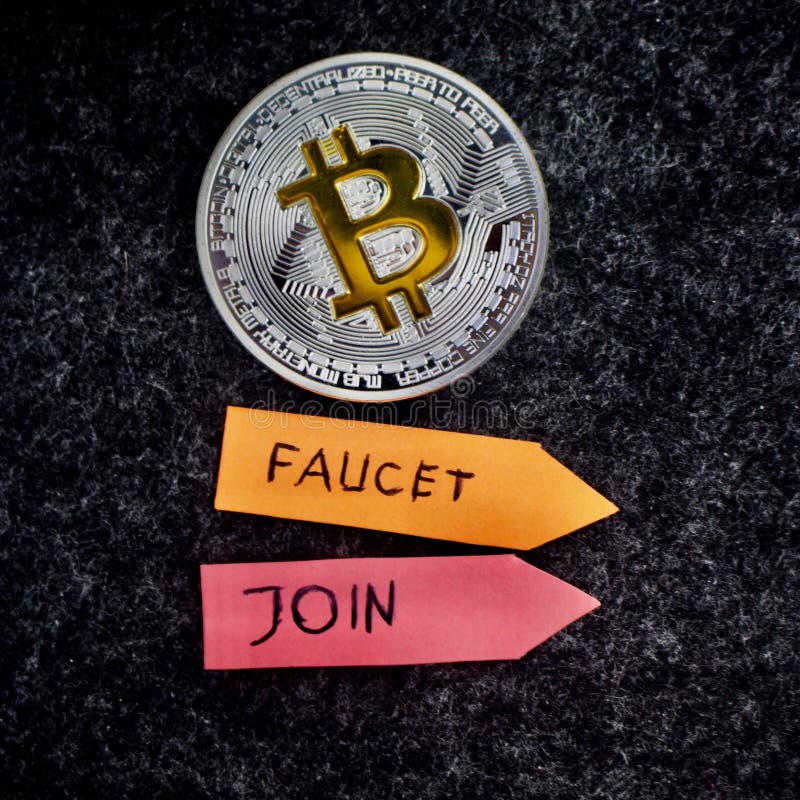 Silver Bitcoin Coin and Colorful Arrows Stock Image - Image of faucet ...