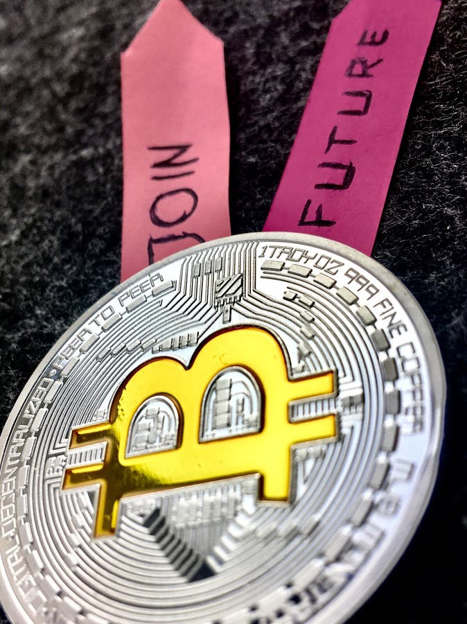 Silver Bitcoin Coin and Wallet Arrow Stock Photo - Image of finance ...