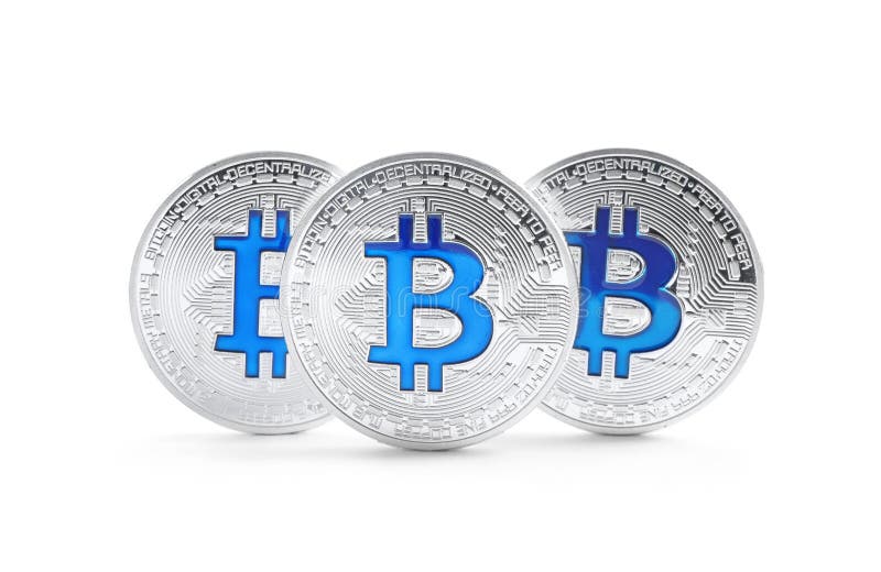 Row of Bitcoins on White. Digital Currency Stock Image - Image of ...