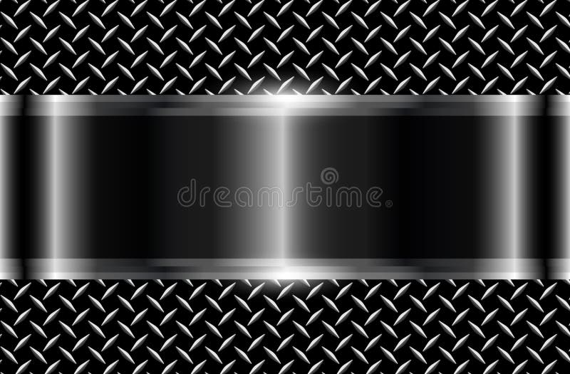 Silver Black Background with Diamond Plate Texture, 3D Technology ...
