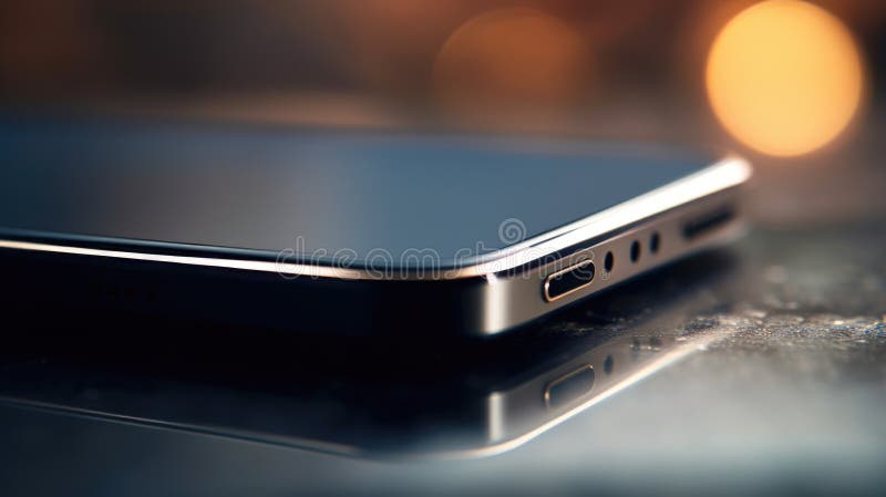 Silver Black Cellphone Back Side, AI Stock Image - Image of text, touch ...