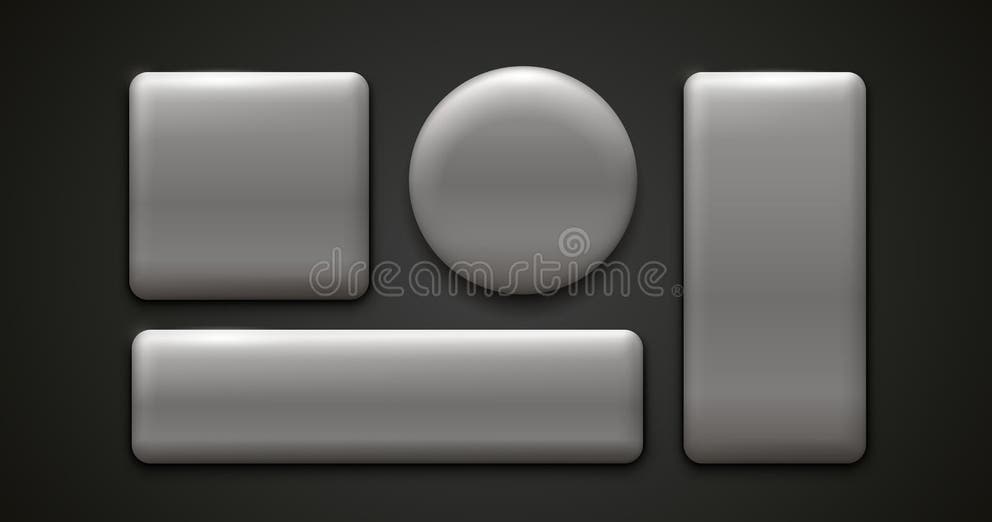 Silver, Black Frame Label, Event Bar Button Signboard. Vector ...