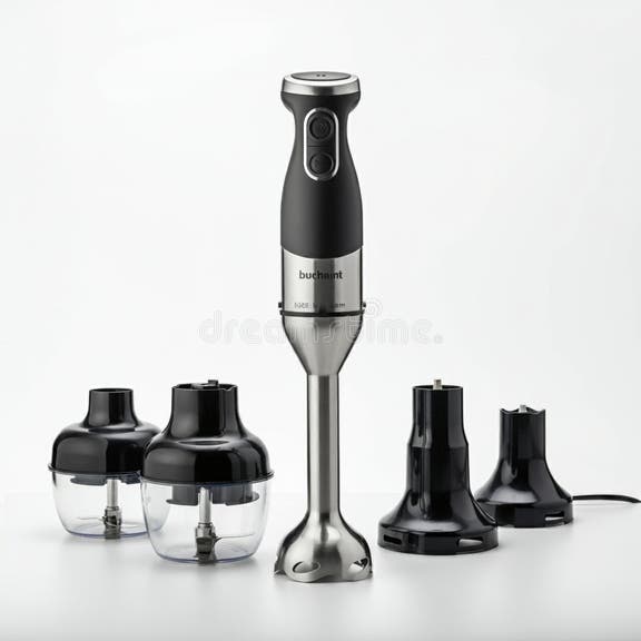 Silver and Black Immersion Blender with Multiple Attachments, Including ...