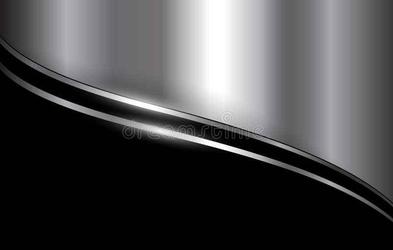 Silver Black Metal Background with Silver Shiny Texture Stock Vector ...