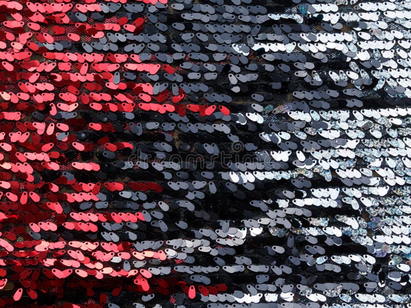 Silver, Black, Red Sequins. Stock Image - Image of creativity, shine ...