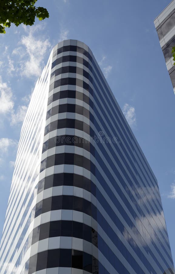 Silver and Black Triangular Building Stock Image - Image of office ...