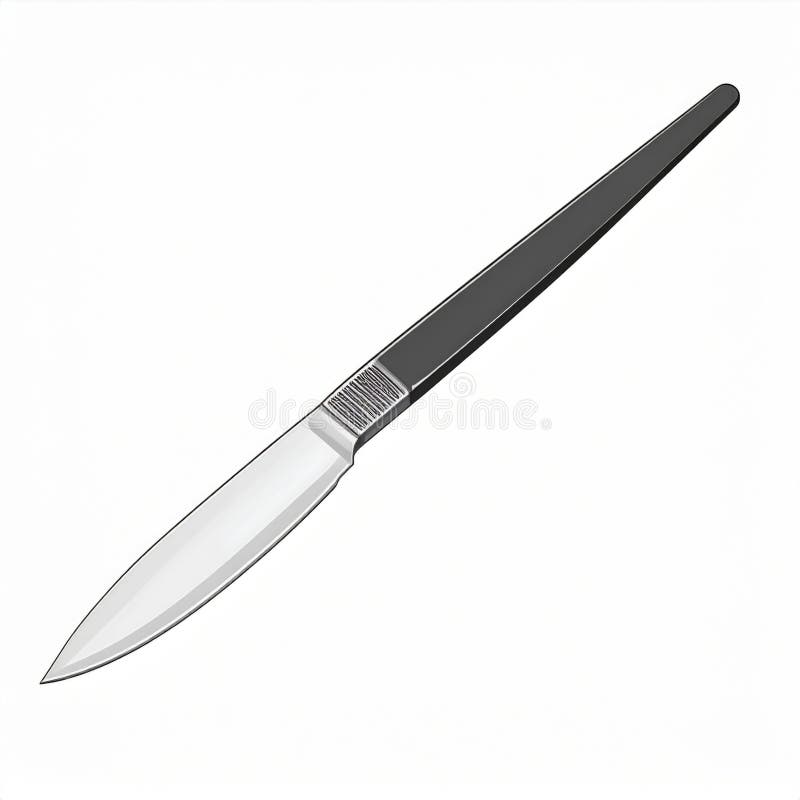 Silver Blade Paring Knife with Black Handle Stock Illustration ...