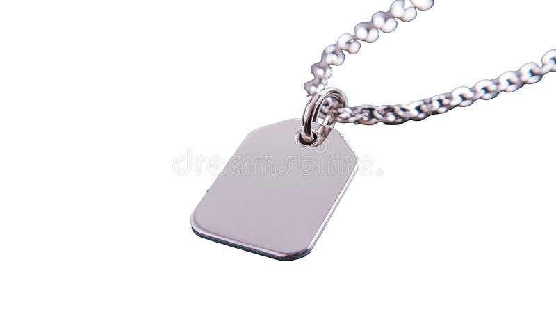 Silver Blank Tag Pendant Chain Transparent Background Stock Photos ...