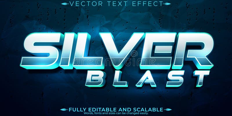 Silver Blast Text Effect, Editable Esport and Movie Text Style Stock ...