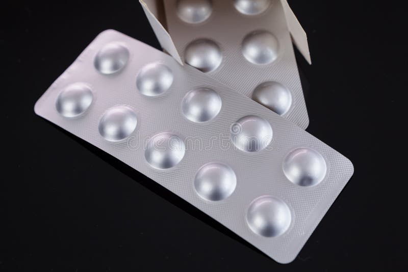 Silver Blister Pack of Small Pills Stock Image - Image of concept ...