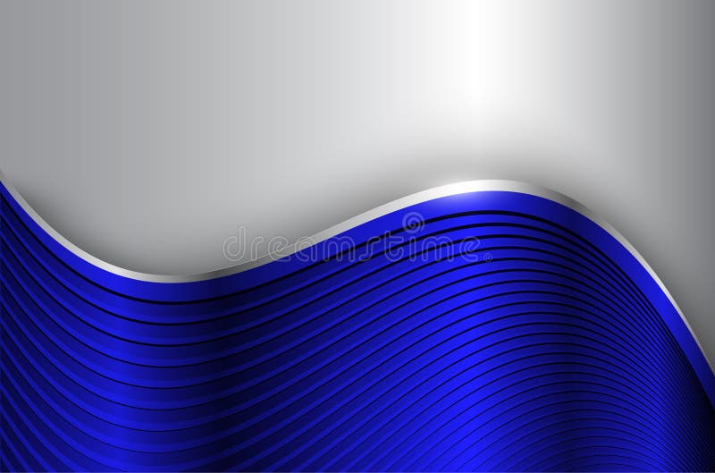 Silver Blue Abstract Background with Wavy Pattern, 3d Illustration ...