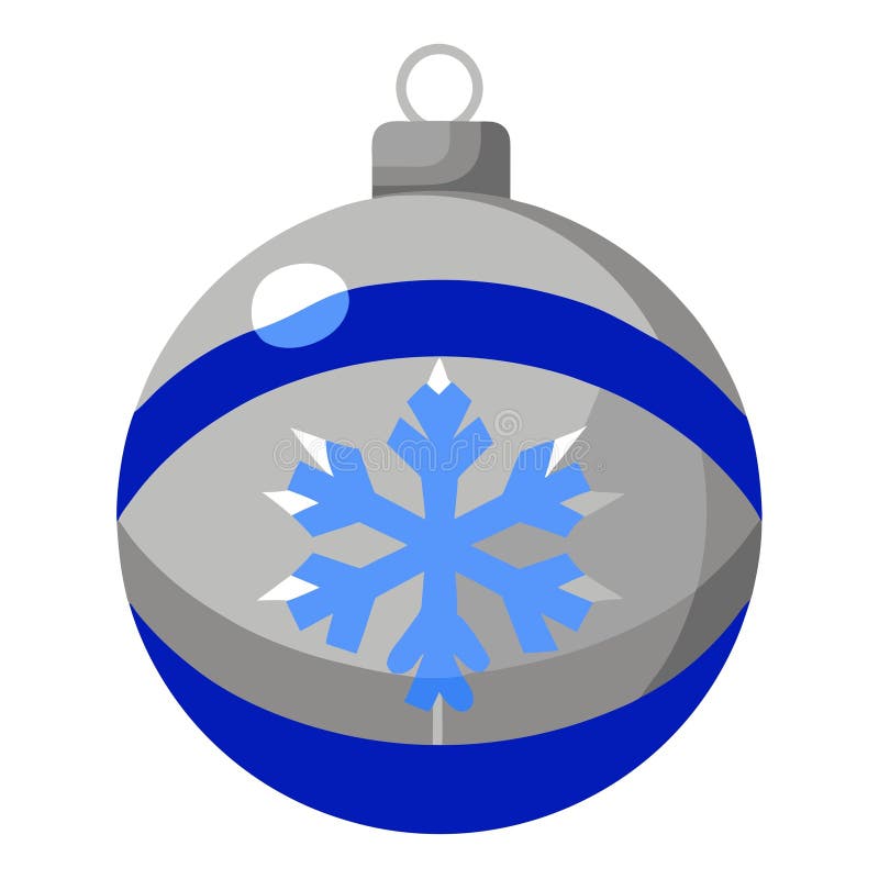Silver and Blue Christmas Bauble with a Snowflake Design. Stock ...