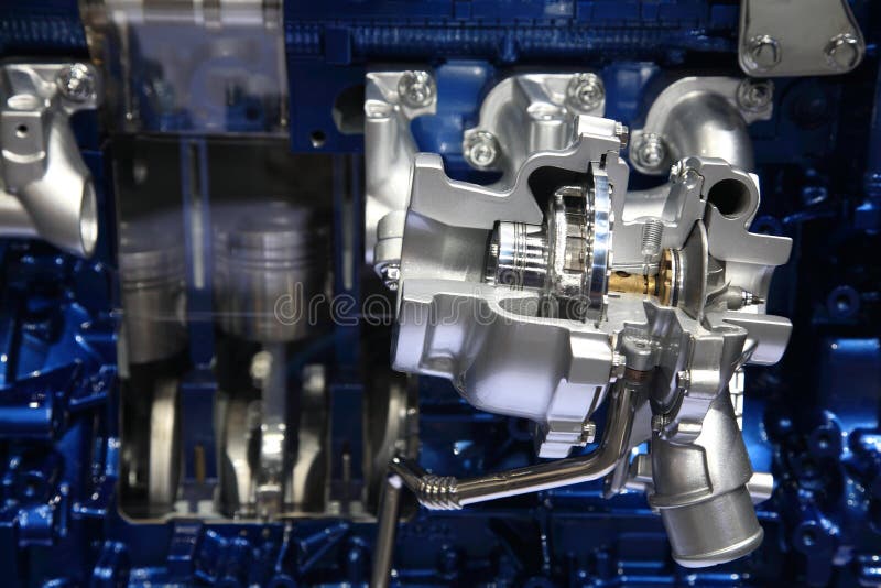Silver and Blue Engine of Modern Car Stock Photo - Image of automotive ...
