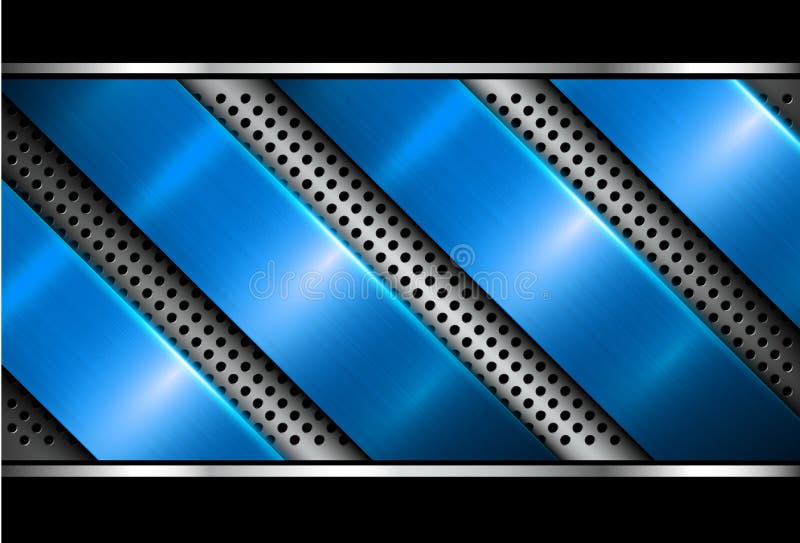 Silver Blue Metallic Background Stock Vector - Illustration of high ...