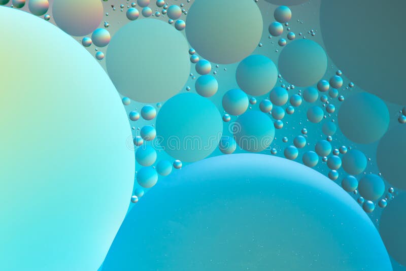 Silver and Blue Oil and Water Abstract Stock Image - Image of close ...