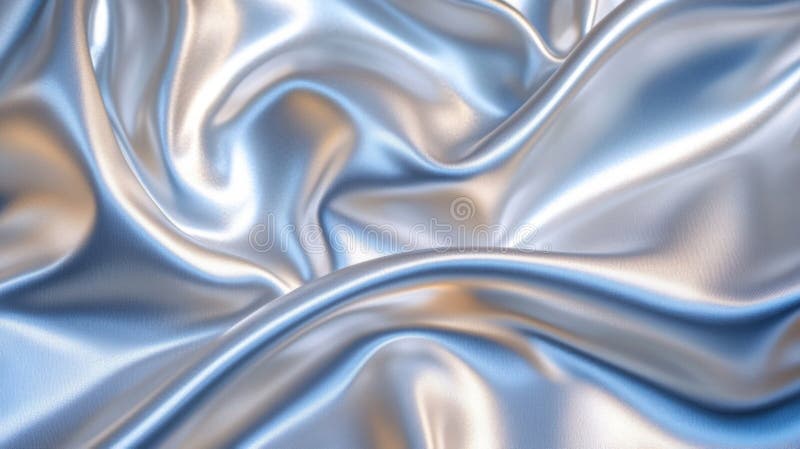 Silver Blue Satin Fabric Draped Texture Background Stock Illustration ...