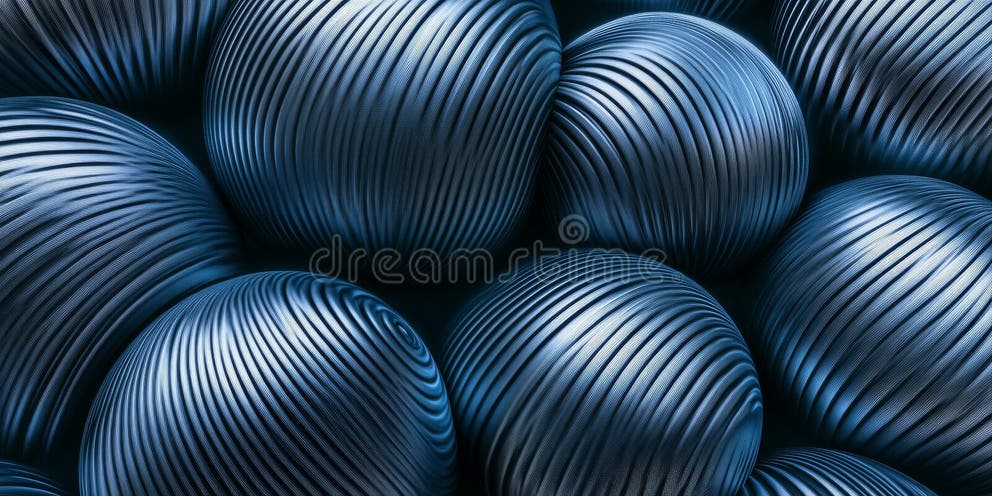 Silver-blue Spherical Carbon Textures Featuring Smooth, Glossy Patterns ...