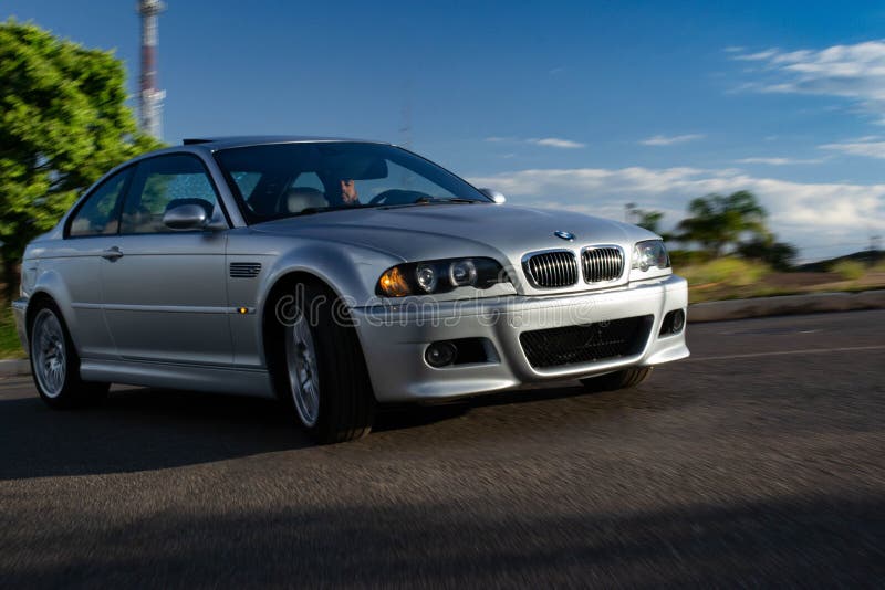 Silver BMW M3 E46 Driving on the Road in Brazil Editorial Photography ...
