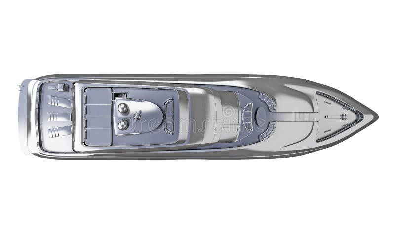 Silver Boat Isolated on White Stock Illustration - Illustration of ...