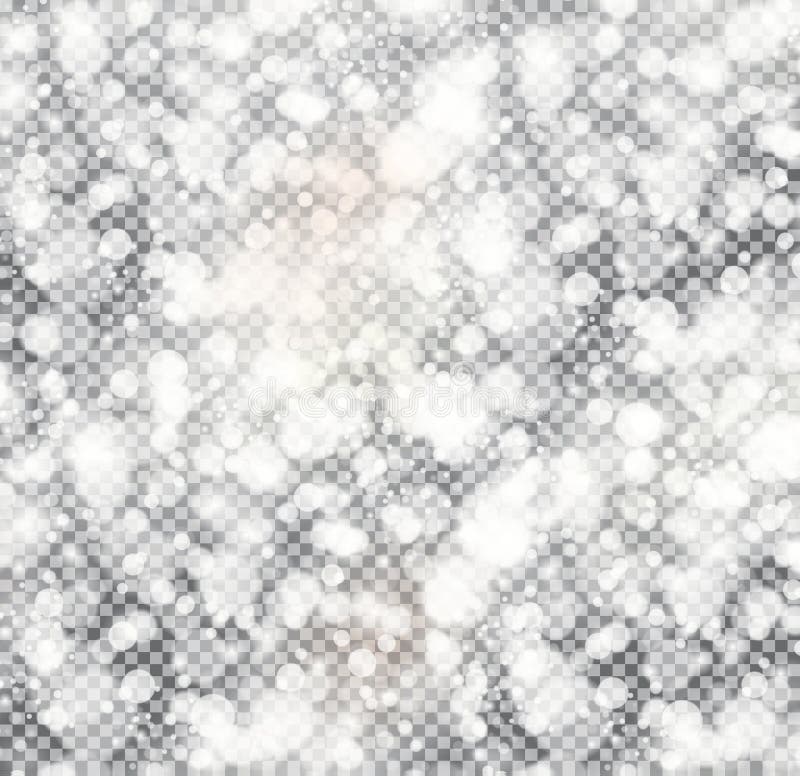 Silver Bokeh Lights and Sparkles on Transparent Background. Stock ...