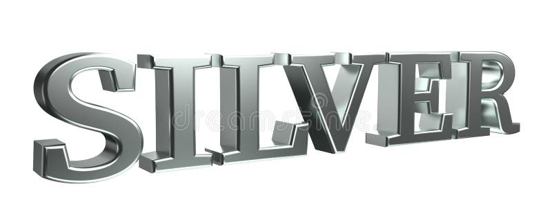 Silver Bold Letters 3d Rendering Isolated Stock Illustration ...