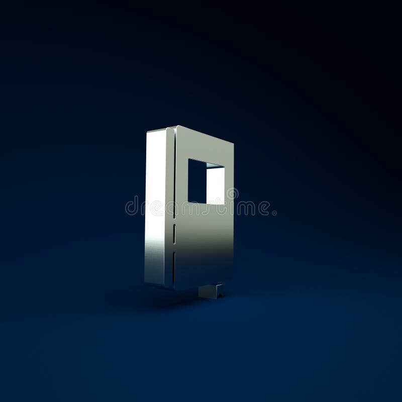 Silver Book Icon Isolated on Blue Background. Minimalism Concept Stock ...