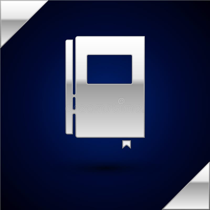 Silver Book Icon Isolated on Dark Blue Background. Vector Stock Vector ...