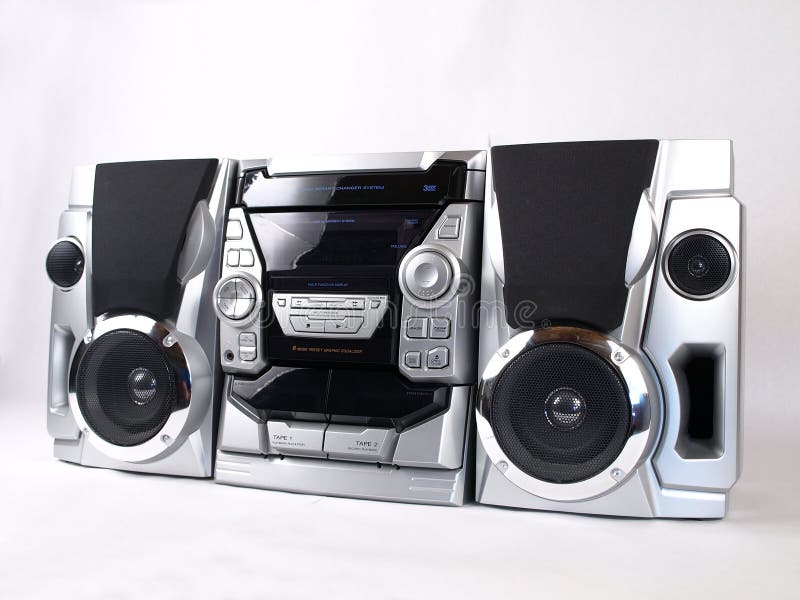 Silver Boom Box Stereo Angle Stock Image - Image of digital, sound: 4023033