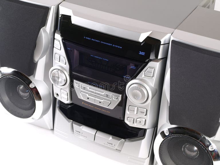 Silver Boom Box Stereo Angle Close Up Stock Photo - Image of disk ...