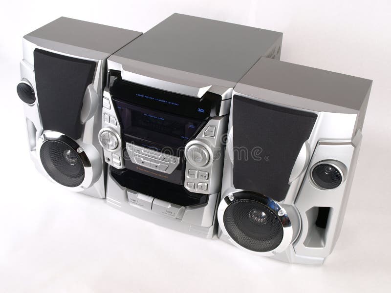 Silver Boom Box Stereo Angle Stock Image - Image of digital, sound: 4023033