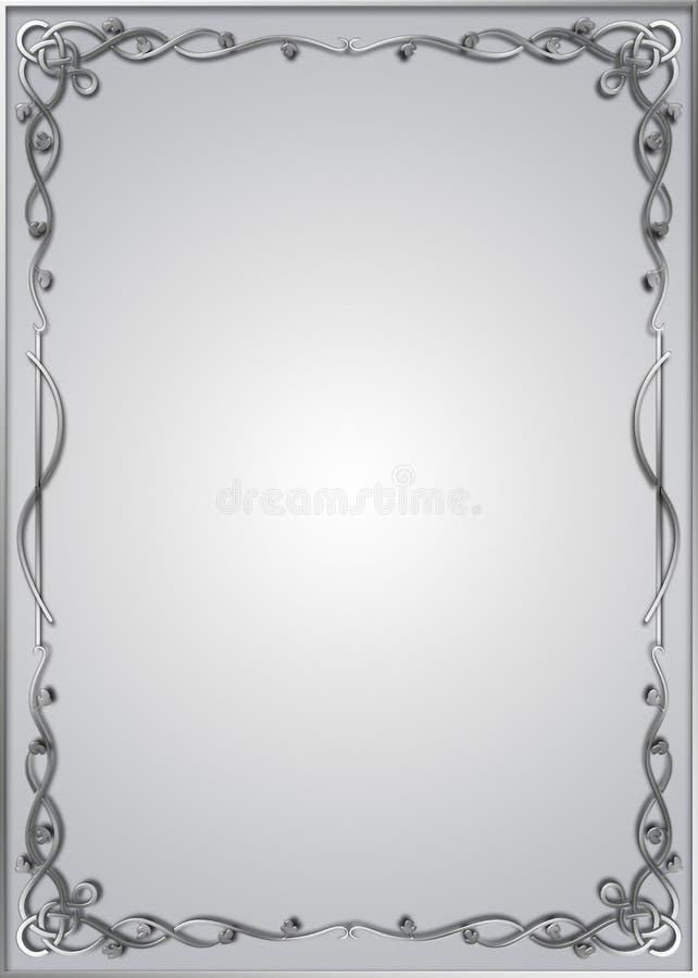 Silver Vintage Border Ornament . Stock Illustration - Illustration of ...