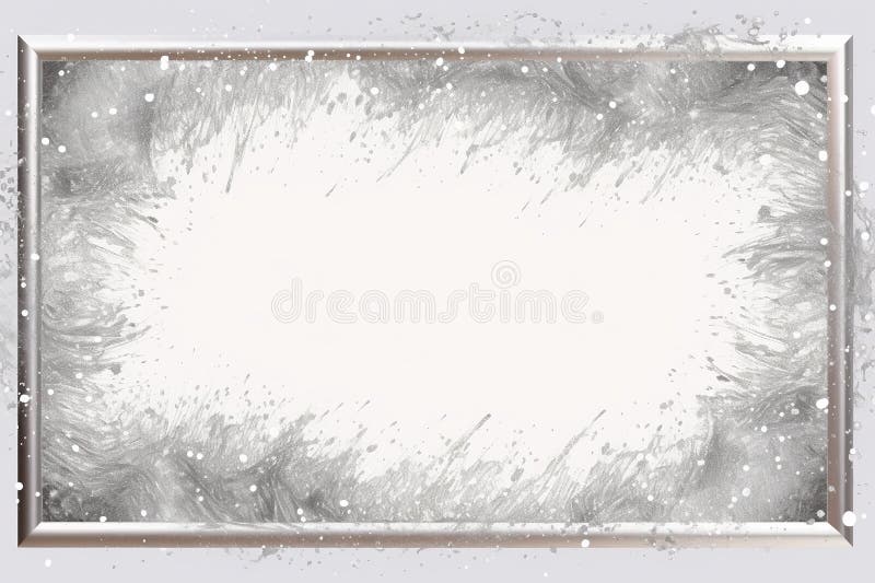 Silver Botany Sparkle Splatter Border. Generative AI Stock Illustration ...