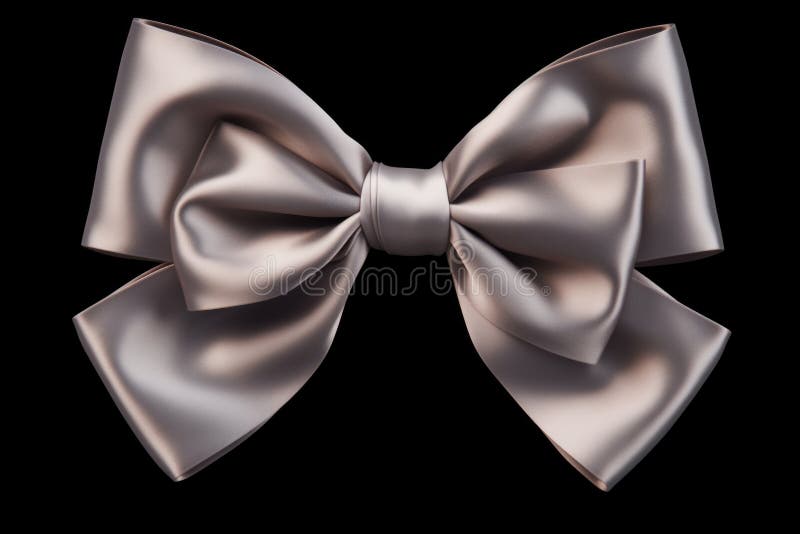 A Silver Bow on a Black Background Stock Illustration - Illustration of ...