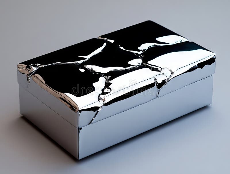 A Silver Box with a Black and White Design on it Stock Illustration ...