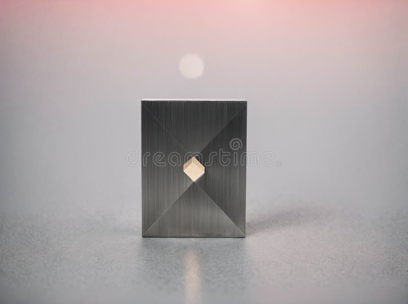 A Silver Box with a Diamond in the Middle Stock Photo - Image of modern ...