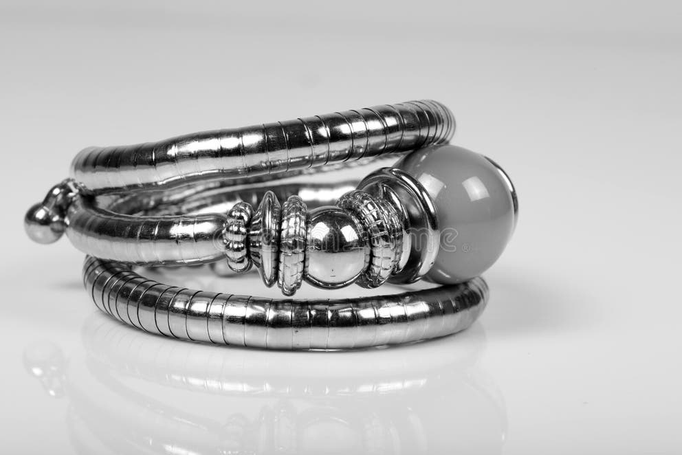Silver bracelet stock image. Image of design, reflection - 63940841