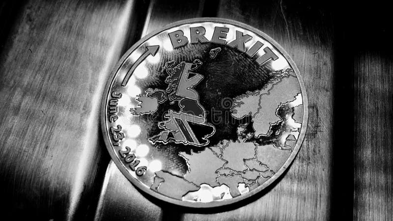 Silver Brexit Coin stock image. Image of border, cash - 102748317