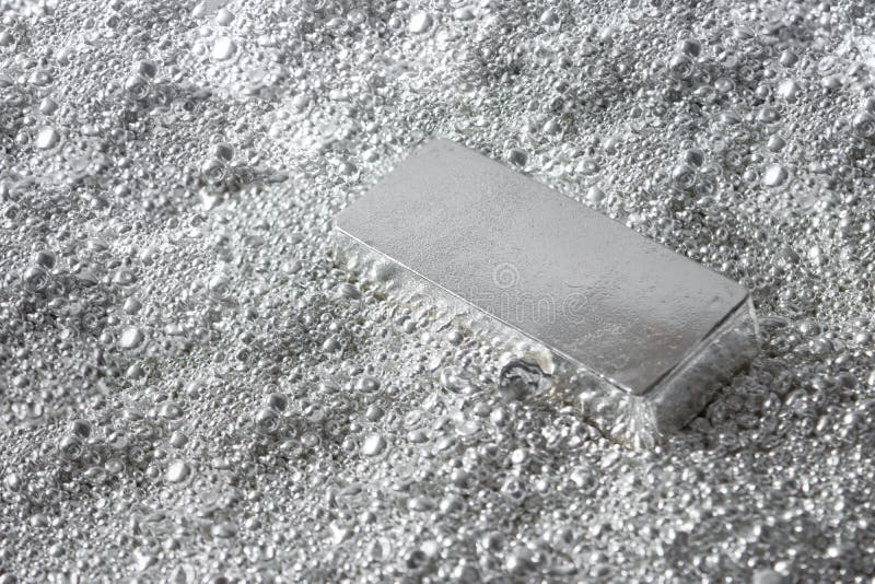 Silver Brick in Pieces of Silver Stock Image - Image of reserve ...