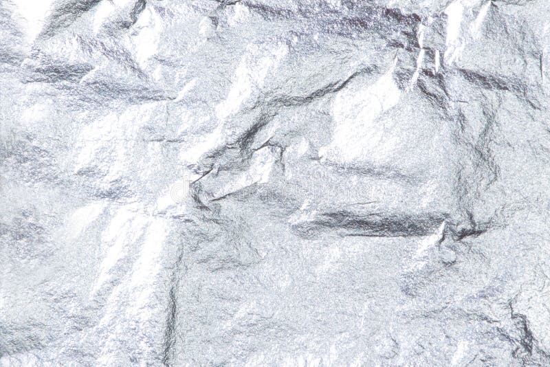 Silver Bright Shiny Texture of a Crumpled Sheet. Stock Image - Image of ...