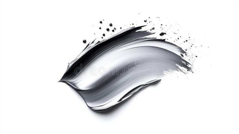 Silver Brush Stroke Isolated on White Background Stock Illustration - Illustration of abstract ...