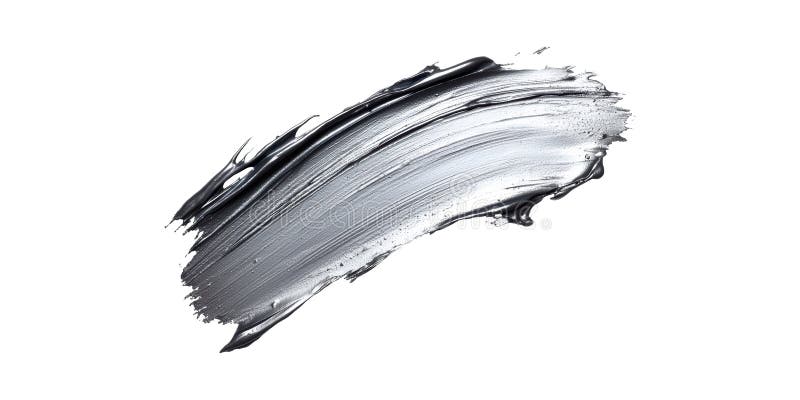Silver Brushstroke Paint Isolated Transparent Background Stock Photos ...