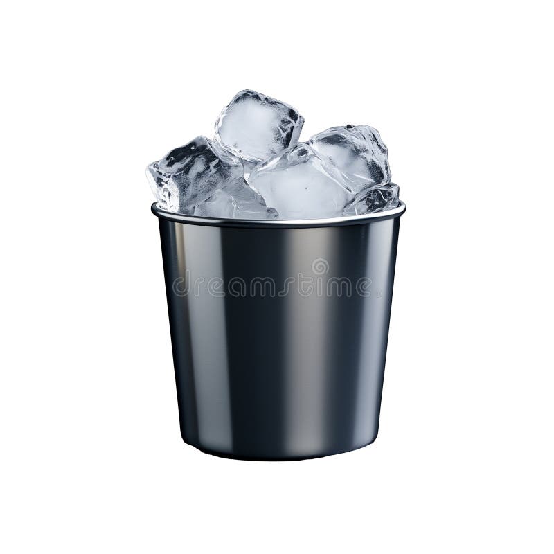 Silver Bucket Filled Ice Cubes Transparent Background Stock Photos ...