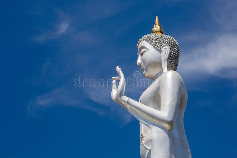 Silver Buddha Statues in Temple. Stock Image - Image of meditation ...