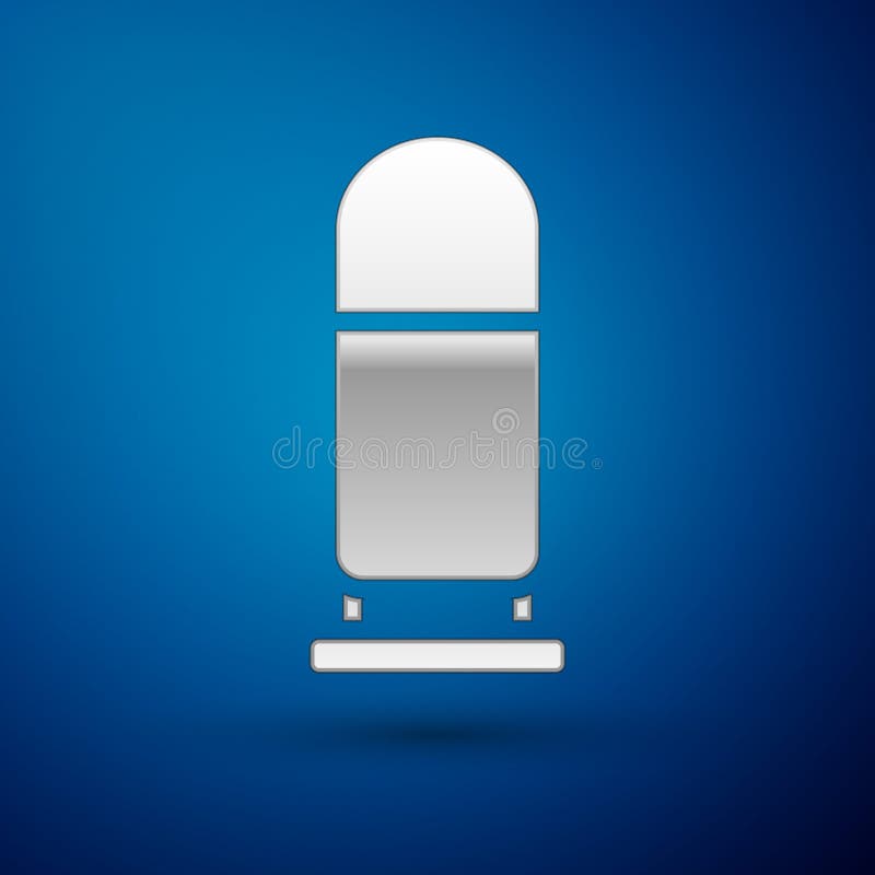 Silver Bullet Icon Isolated on Blue Background. Vector Stock Vector ...