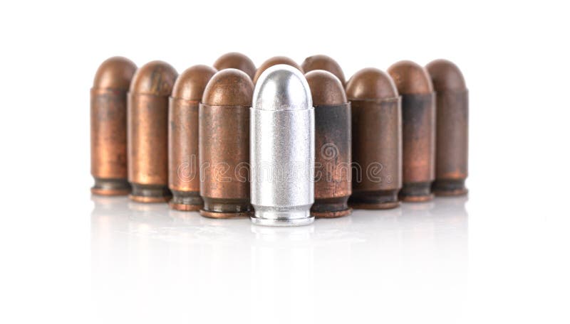 Silver bullet isolated stock image. Image of silver - 233420403