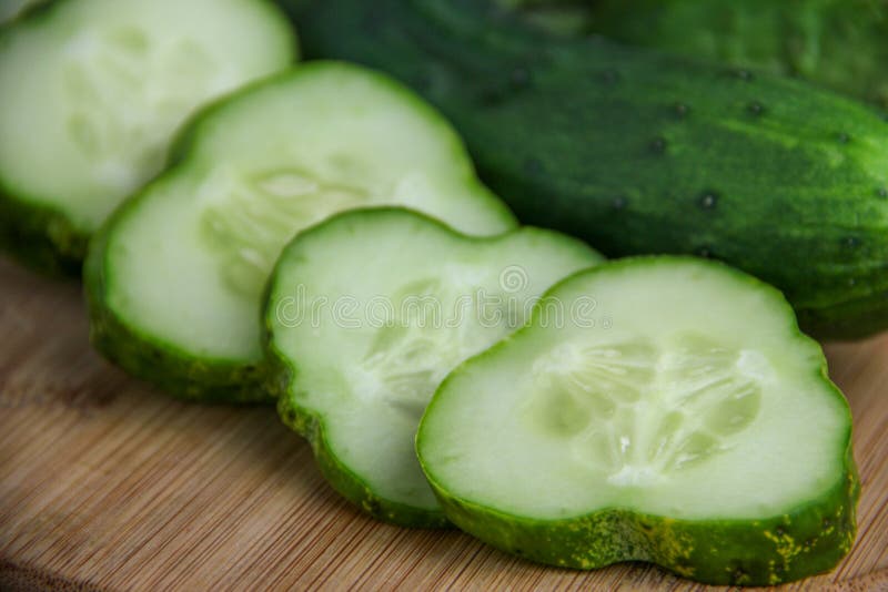 Cucumbers and Cucumber Slices Stock Image - Image of chopped, circle ...