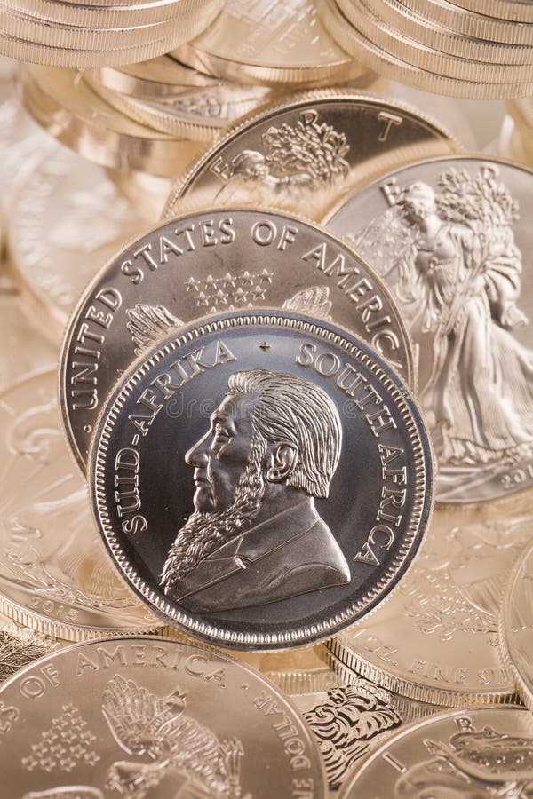 Silver bullion coins stock photo. Image of currency - 274163022