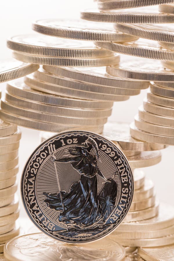 Silver bullion coins stock photo. Image of fine, isolated - 274163092