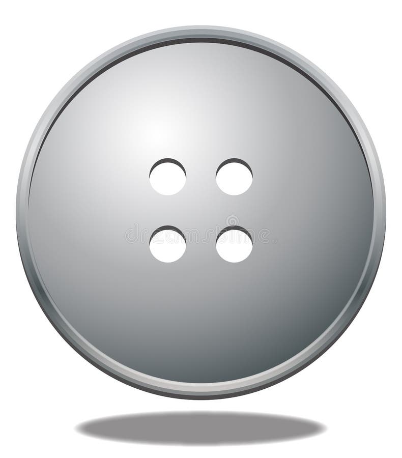 Silver Clothes Button stock illustration. Illustration of attach - 5827295